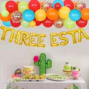 Fangleland Mexican Fiesta 3rd Birthday Decorations Three Esta Balloon Garland Kit for Taco 3rd Birthday Cinco De Mayo Cactus Theme Party Supplies