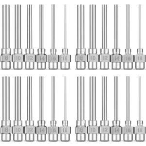 24 pieces dispensing needle 1 inch stainless steel blunt tip luer connector stainless steel blunt needles (8, 10, 12, 14, 16, 18 gauge)