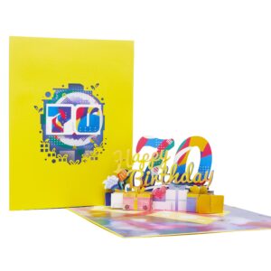 Ribbli Happy 70th Birthday Handmade 3D Pop Up Card,Greeting Card,70 Birthday Card,For Happy Birthday Card,70 Year Old Card,with Envelope