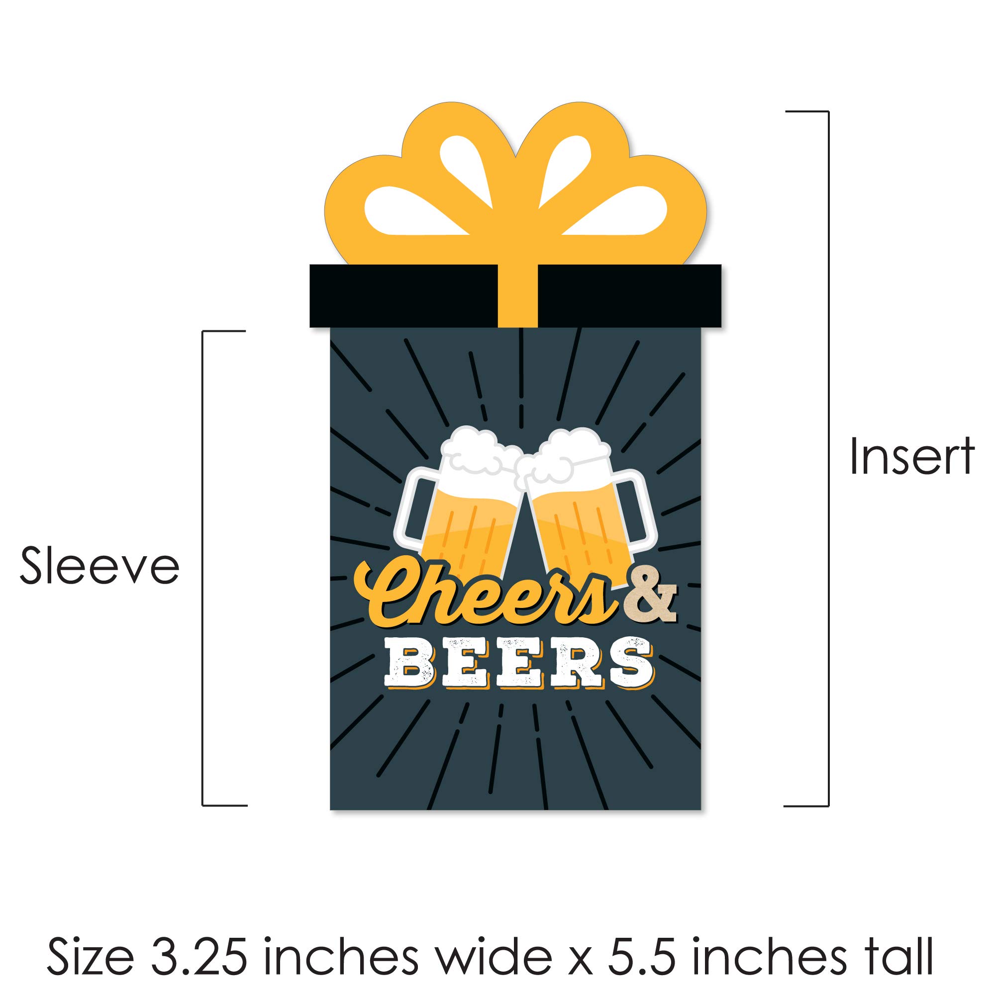 Big Dot of Happiness Cheers and Beers Happy Birthday - Birthday Party Money and Gift Card Sleeves - Nifty Gifty Card Holders - Set of 8