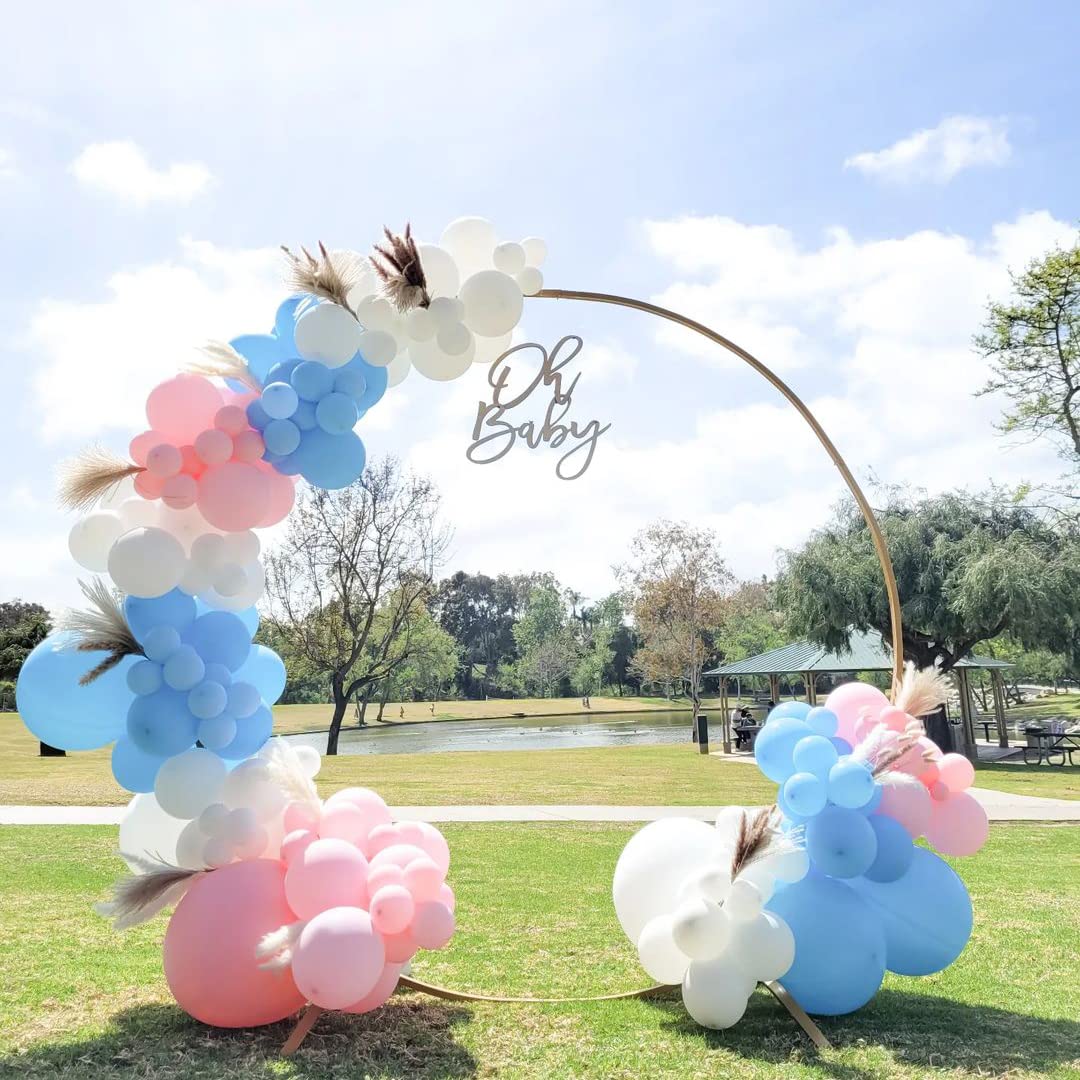 Pink and Blue Balloons Garland Arch Kit - 100Pcs 18+12+5 Inch Pink Blue Confetti Party Balloons for Gender Reveal Boys Girls Birthday Baby Shower Wedding Engagements Anniversary Party Decorations