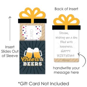 Big Dot of Happiness Cheers and Beers Happy Birthday - Birthday Party Money and Gift Card Sleeves - Nifty Gifty Card Holders - Set of 8