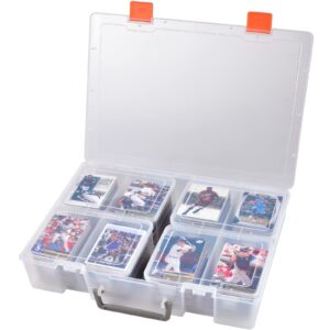 alcyon 1600+ baseball card storage box, sports cards holder organizer hard plastic display case compatible with baseball/football/for mtg/for pm for collector (bag only)