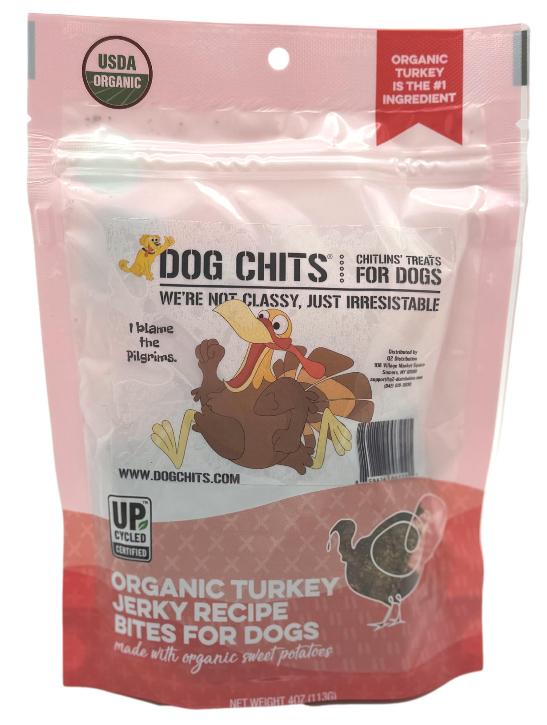 Dog Chits Turkey and Sweet Potato Soft Chew for Dogs - Dog and Puppy Chews | Made in USA | Organic Turkey | All-Natural Treats | Large & Small Dogs | Organic Sweet Potato | 4 oz.