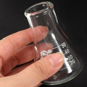 iplusmile 3pcs Lab Measuring Cylinder and Beakers Set 10ml Glass Lab Test Tube 50ml Glass Graduated Beakers Flask Measuring Cup Liquid Container Laboratory Supplies