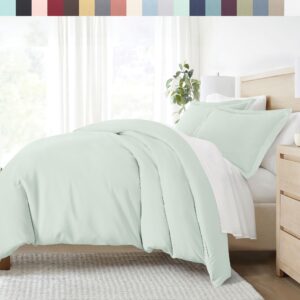 linen market premium ultra soft 3 piece duvet cover set full/queen mint