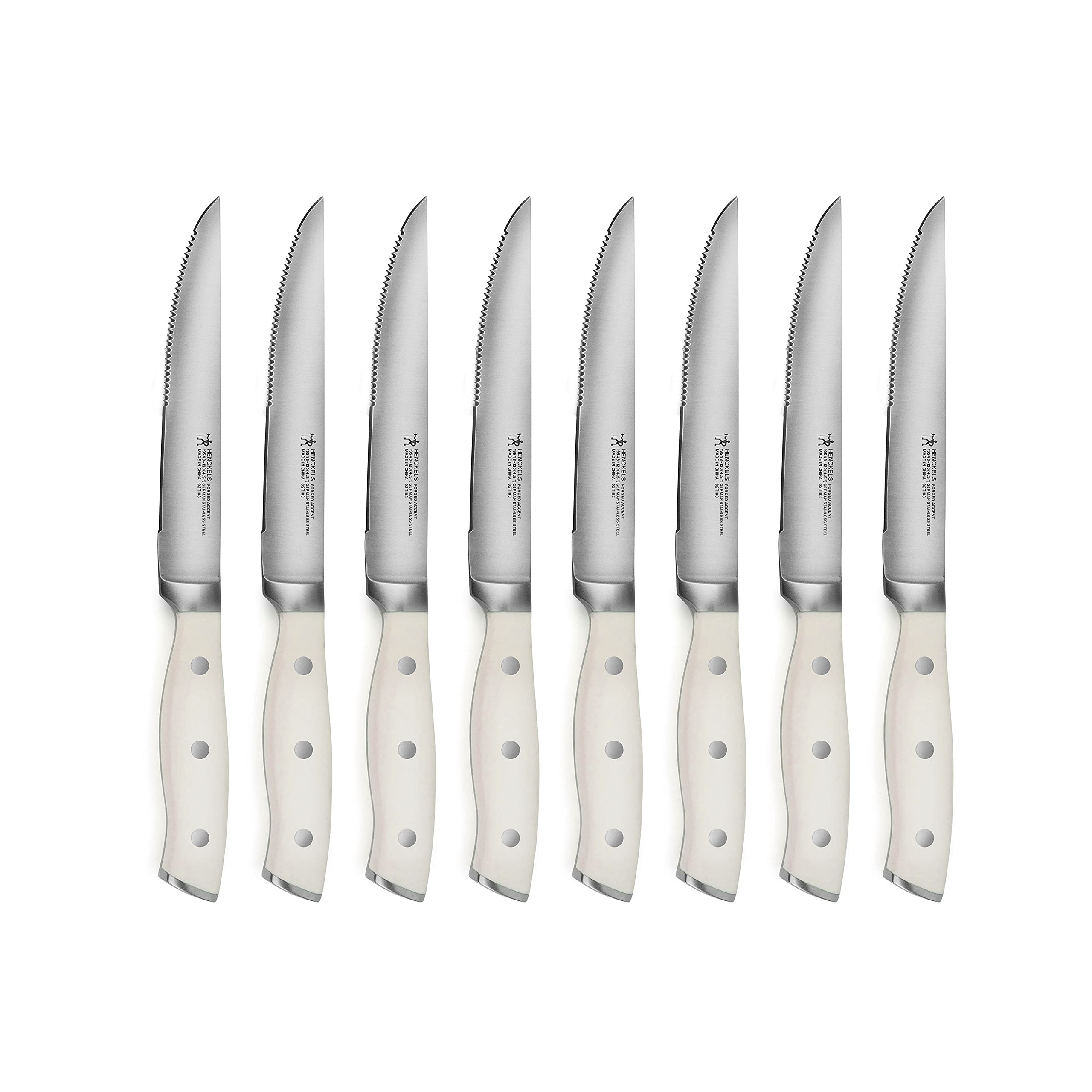 Henckels Forged Accent 20 Piece Self Sharpening Knife Block Set with Off-White Handles