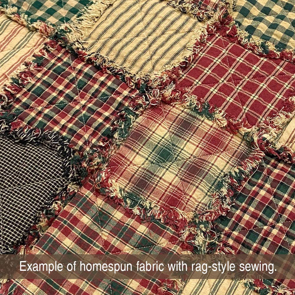 Vintage Christmas 3 Cotton Homespun Plaid Fabric by JCS - Sold by The Yard