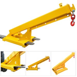 INTSUPERMAI Forklift Mobile Crane Adjustable Forklift Crane Attachment with Truss Hoist Jib Boom Hook for Extension Attachment Equipment 2 Ton / 4400 LB