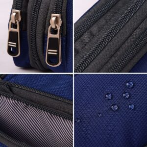 only warm Pencil Case Soft Fabric Multi-Function Compartment,Large-Capacity Navy Blue 8.86 * 2.36 * 4.33