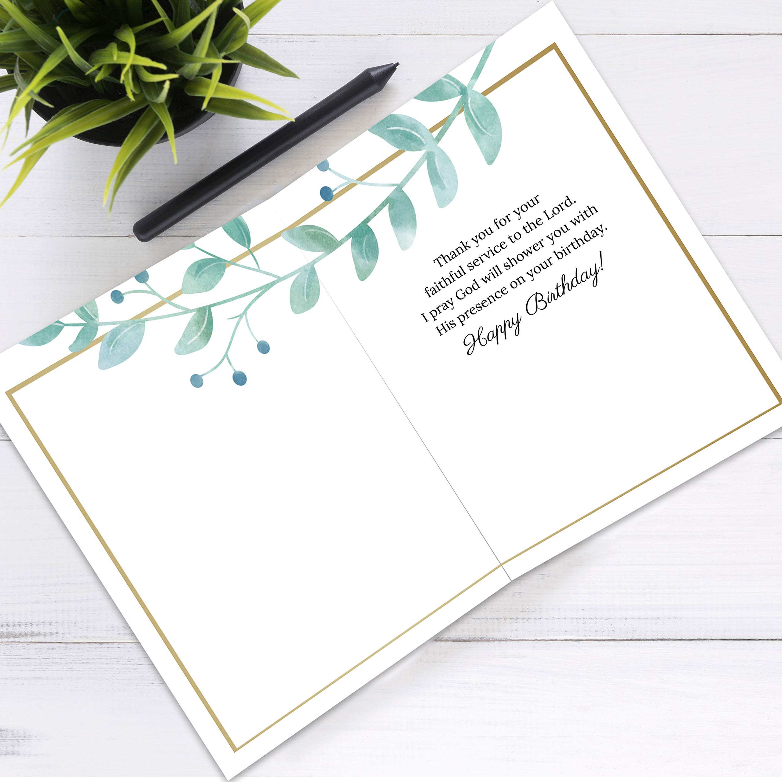 Pastor Birthday Card for Pastor 5x7Inch Card Christian Birthday Card (Single Card)