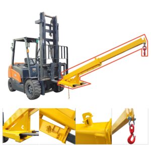 intsupermai forklift mobile crane adjustable forklift crane attachment with truss hoist jib boom hook for extension attachment equipment 2 ton / 4400 lb