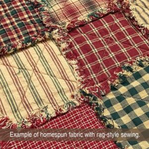 Vintage Christmas 3 Cotton Homespun Plaid Fabric by JCS - Sold by The Yard