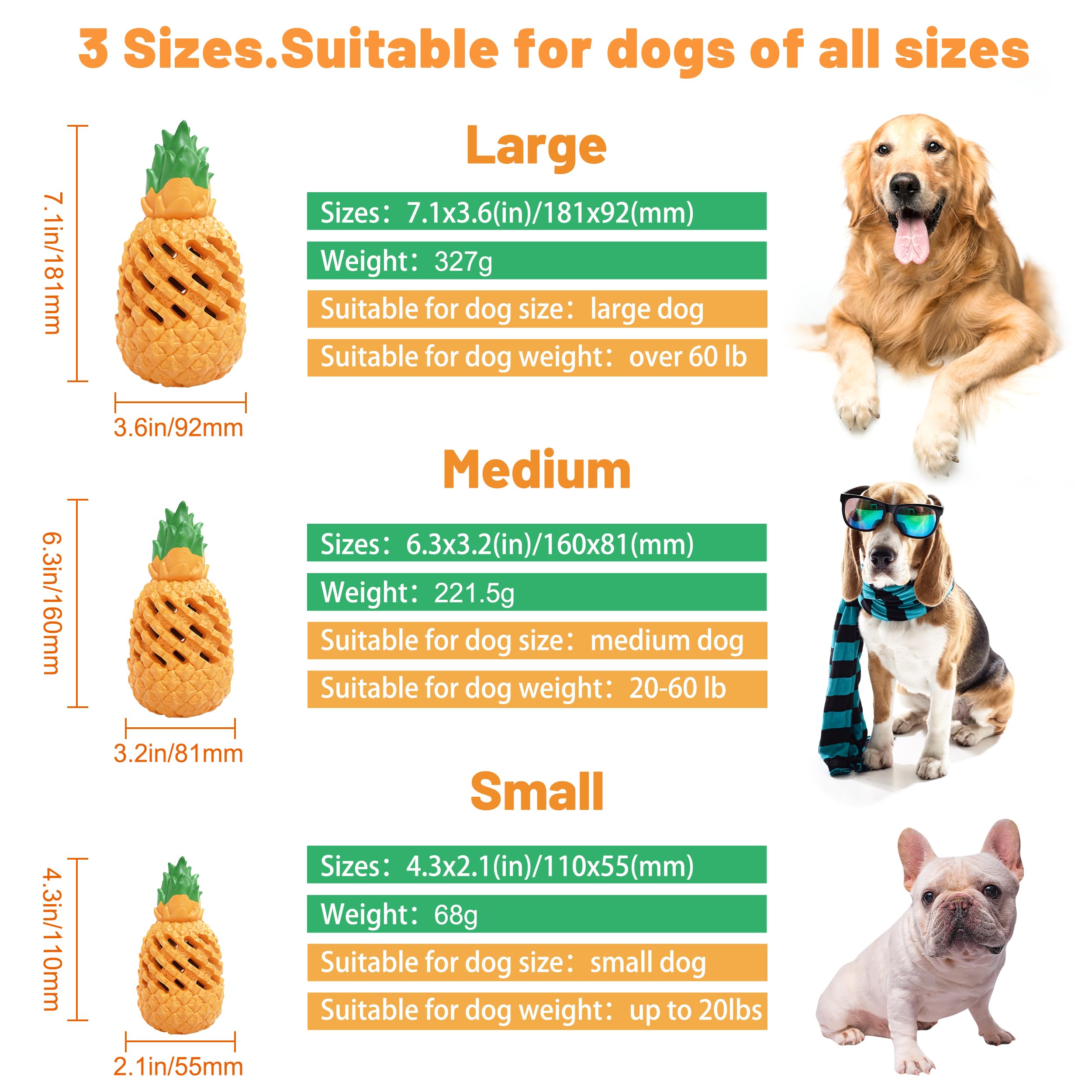 PETOPIA Dog Toys for Large Dogs, Pineapple Dog Chew Toys for Aggressive Chewers, Indestructible Dog Toys for Aggressive Chewers, Dog Toys for Aggressive Chewers (Large)