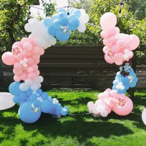 Pink and Blue Balloons Garland Arch Kit - 100Pcs 18+12+5 Inch Pink Blue Confetti Party Balloons for Gender Reveal Boys Girls Birthday Baby Shower Wedding Engagements Anniversary Party Decorations