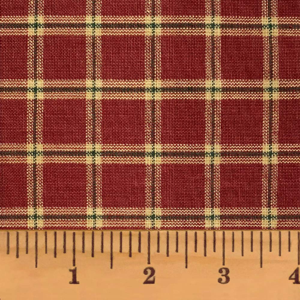 Vintage Christmas 3 Cotton Homespun Plaid Fabric by JCS - Sold by The Yard