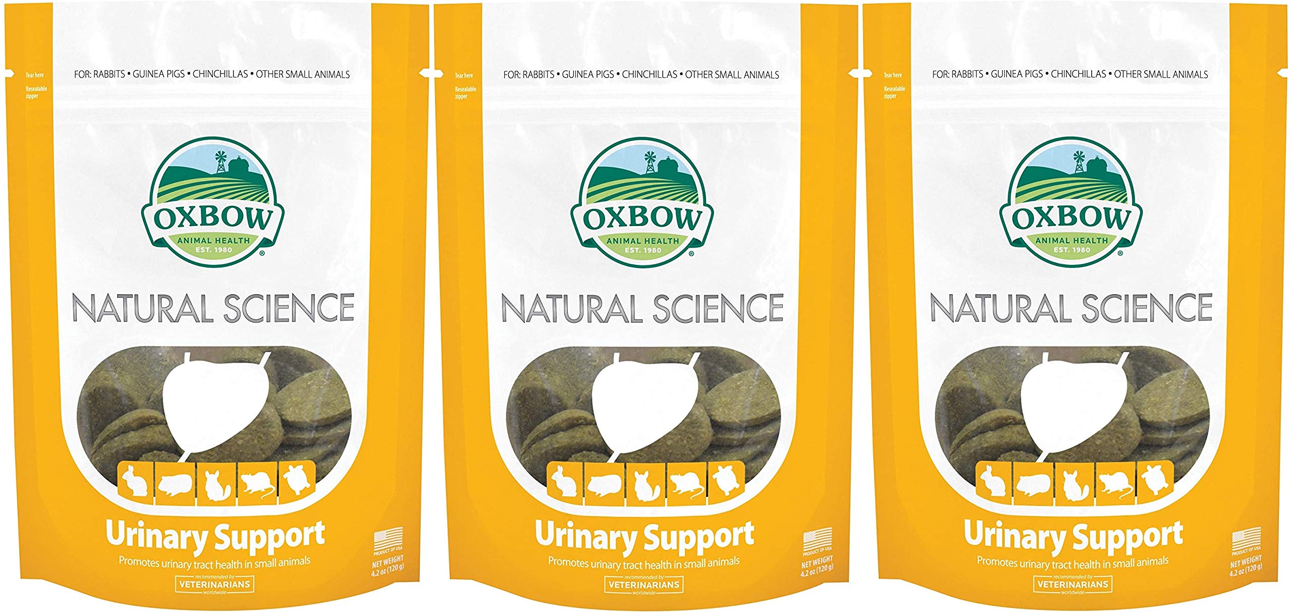 Oxbow 3 Pack of Natural Science Urinary Support Wafers for Small Pets, 4.2 Ounces Each, Made in The USA3