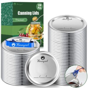 canning lids, 120pcs thickened regular mouth canning lids, 2.75in canning lids regular for ball, kerr jars, leakproof seal canning jar lids, rustproof split type mental lids for canning jars regular