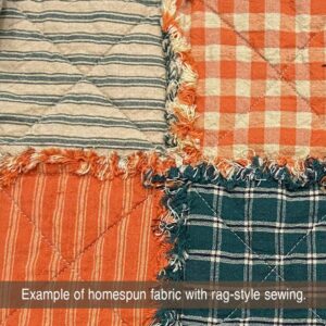 Pumpkin Spice 6 Autumn Homespun Cotton Plaid Fabric by JCS - Sold by The Yard