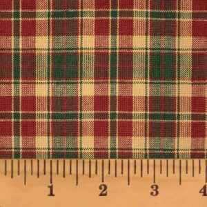 vintage christmas 2 cotton homespun plaid fabric by jcs - sold by the yard