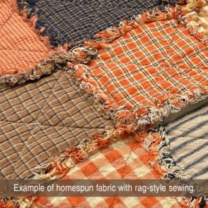 Pumpkin Spice 6 Autumn Homespun Cotton Plaid Fabric by JCS - Sold by The Yard