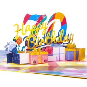 ribbli happy 70th birthday handmade 3d pop up card,greeting card,70 birthday card,for happy birthday card,70 year old card,with envelope