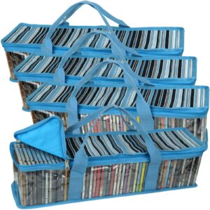 evelots cd organizer-storage-strong fabric/handle-hold total 184 cd's-set/4 bags