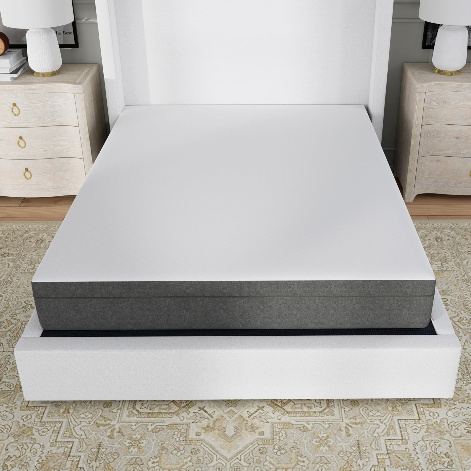 Blissful Nights - Queen Mattress - Medium Firm 10" Cool Gel Memory Foam with Patented Edge Support and Cooling Air Grid - CertiPUR-US Certified Foams