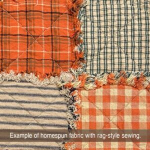 Pumpkin Spice 6 Autumn Homespun Cotton Plaid Fabric by JCS - Sold by The Yard