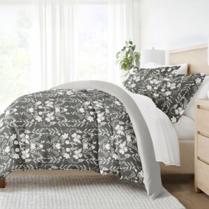 linen market duvet cover queen (black) - experience hotel-like comfort with unparalleled softness, exquisite prints & solid colors for a dreamy bedroom - queen duvet cover set with 2 pillow shams