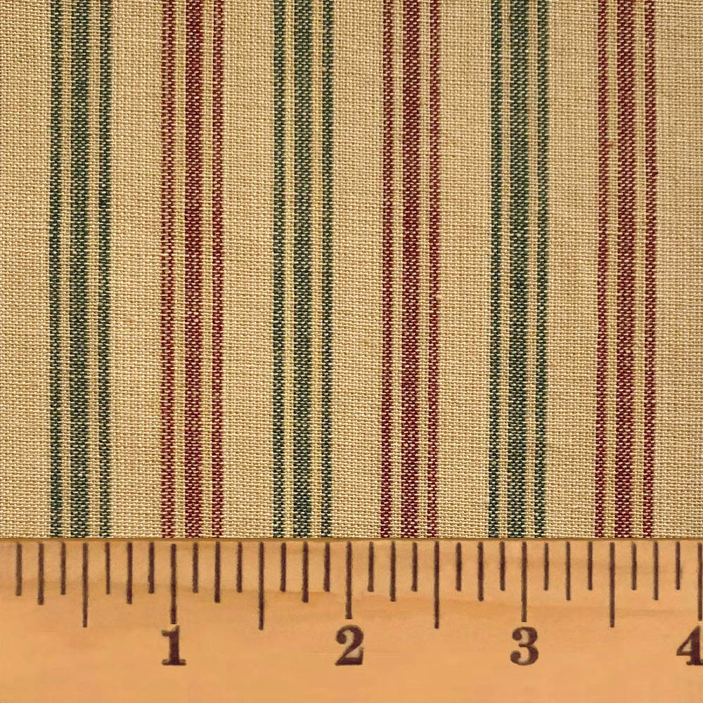 Vintage Christmas Stripe Cotton Homespun Plaid Fabric by JCS - Sold by The Yard