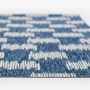 Novogratz by Momeni Villa Turin Blue Indoor/Outdoor Area Rug 2' X 10' Runner