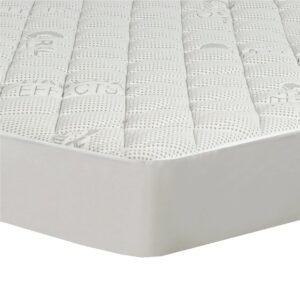 all-in-one water-resistant charcoal effects odor control and cooling fitted mattress pad, king, white