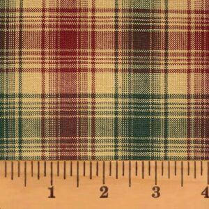 vintage christmas 1 cotton homespun plaid fabric by jcs - sold by the yard