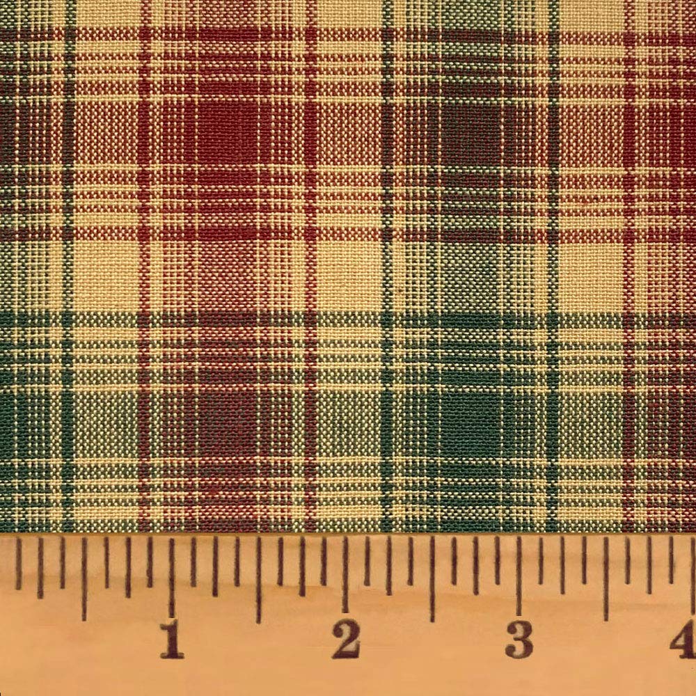 Vintage Christmas 1 Cotton Homespun Plaid Fabric by JCS - Sold by The Yard