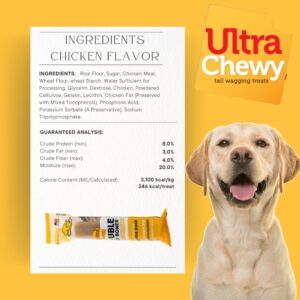 Ultra Chewy Favorites Double Treat Bones, Made in The USA, Healthy Treats, Easy to Digest, Promotes Dental Health (Assorted Flavors, 2 Packs/9 Bones Per Pack)