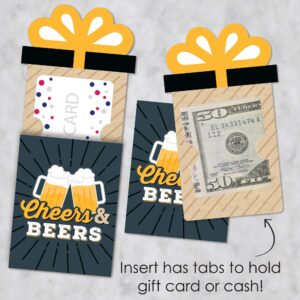 Big Dot of Happiness Cheers and Beers Happy Birthday - Birthday Party Money and Gift Card Sleeves - Nifty Gifty Card Holders - Set of 8