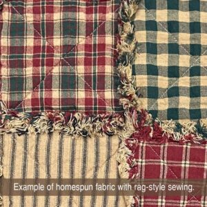 Vintage Christmas 2 Cotton Homespun Plaid Fabric by JCS - Sold by The Yard