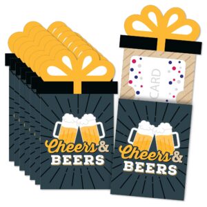 big dot of happiness cheers and beers happy birthday - birthday party money and gift card sleeves - nifty gifty card holders - set of 8