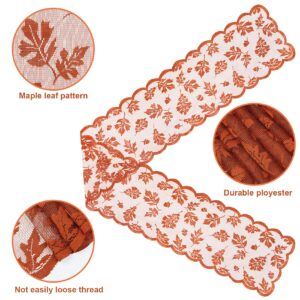 Attmu 2 Pack Thanksgiving Table Runner, Fall Table Runner, Fall Table Decor for Home with Maple Leaves Lace for Thanksgiving Dinner Table Decoration(13 x 72 inches)