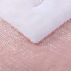 Vince Camuto - Full/Queen Duvet and Sham Set - Abstract Brushstroke Pattern - Lyon Collection - Blush/White