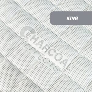 All-In-One Water-Resistant Charcoal Effects Odor Control and Cooling Fitted Mattress Pad, King, White