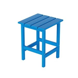 westintrends outdoor side table, all weather poly lumber adirondack small patio table square end table for pool balcony deck porch lawn backyard, pacific blue