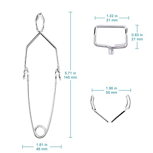 stonylab 5pk Test Tube Clamps, Laboratory Chrome Plated Iron Test Tube Holders Stoddard Clamps with Finger Grips, 6.5 inch Length