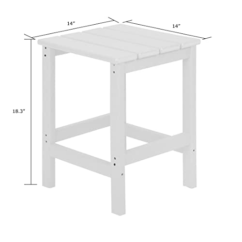 WestinTrends Outdoor Side Table, All Weather Poly Lumber Adirondack Small Patio Table Square End Table for Pool Balcony Deck Porch Lawn Backyard, Pacific Blue