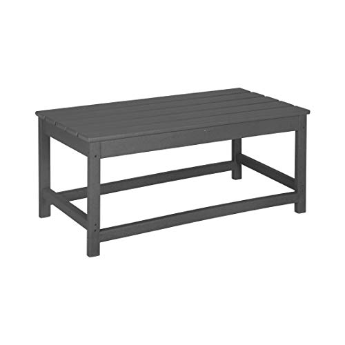 WestinTrends Malibu Outdoor Coffee Table, 35" x 17.5" All Weather Poly Lumber Patio Adirondack Coffee Table for Garden Lawn Porch Balcony, Gray