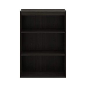 Furinno Pasir 3-Tier Open Shelf Bookcase, Dark Espresso