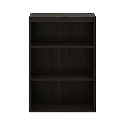 Furinno Pasir 3-Tier Open Shelf Bookcase, Dark Espresso