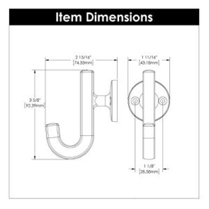 Hickory Hardware H077888SN-5B Woodward Collection Hook 1-1/8 Inch Center to Center Satin Nickel Finish (5-Pack)