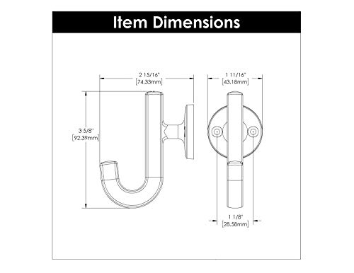 Hickory Hardware H077888SN-5B Woodward Collection Hook 1-1/8 Inch Center to Center Satin Nickel Finish (5-Pack)